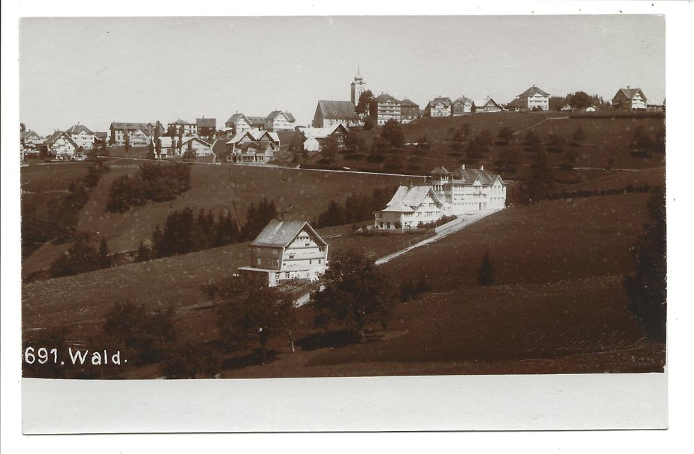 Wald (AR) Dorfpartie mit Kirche - echte Foto Umiker um 1910 (Gebraucht ...