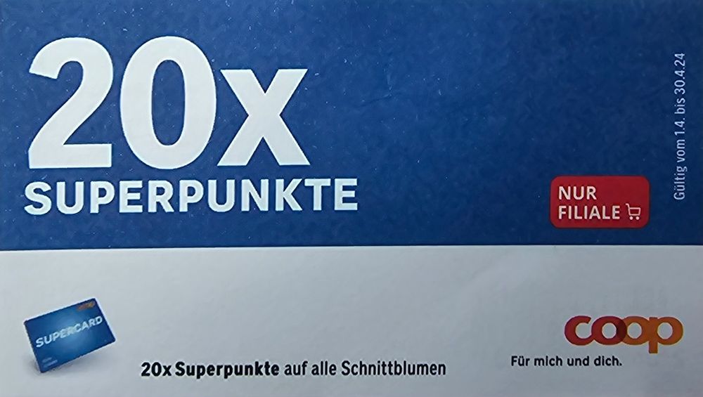 Gutschein 20 Fache Coop Superpunkte Schnittblumen | Kaufen auf Ricardo