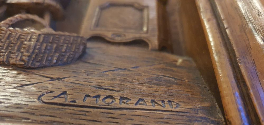 CA Morand Geschnitztes Holzbild Küchenszene um 1890 (Gebraucht) in ...