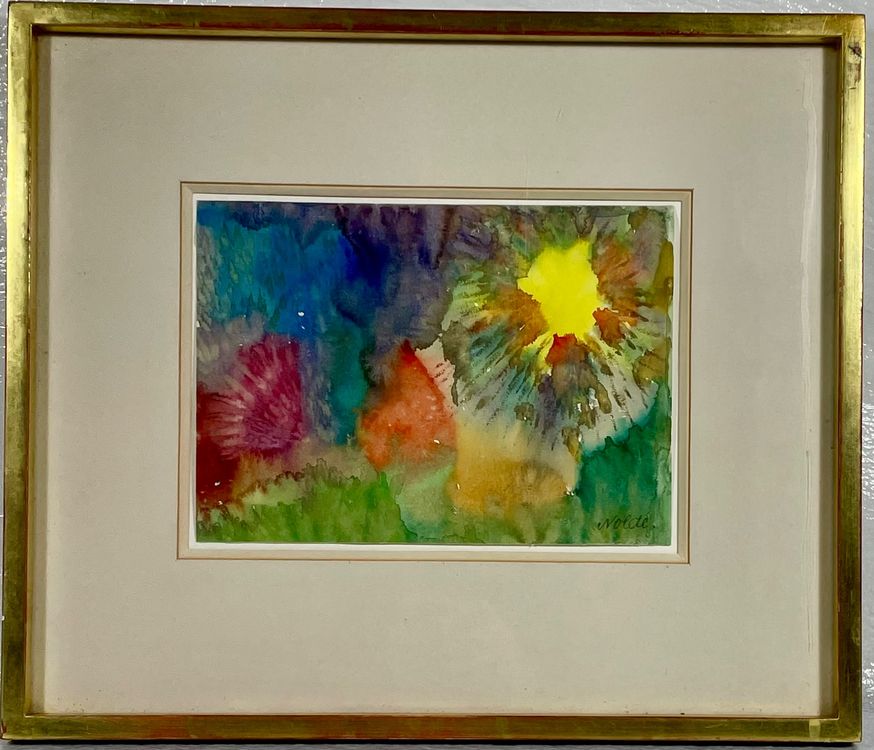 Farbenfrohes Abstrakte Aquarell signiert Nolde | Kaufen auf Ricardo