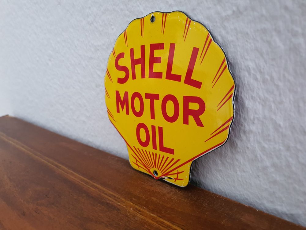 Emailschild SHELL Motor Oil Emaille Schild Reklame Retro | Acheter sur ...
