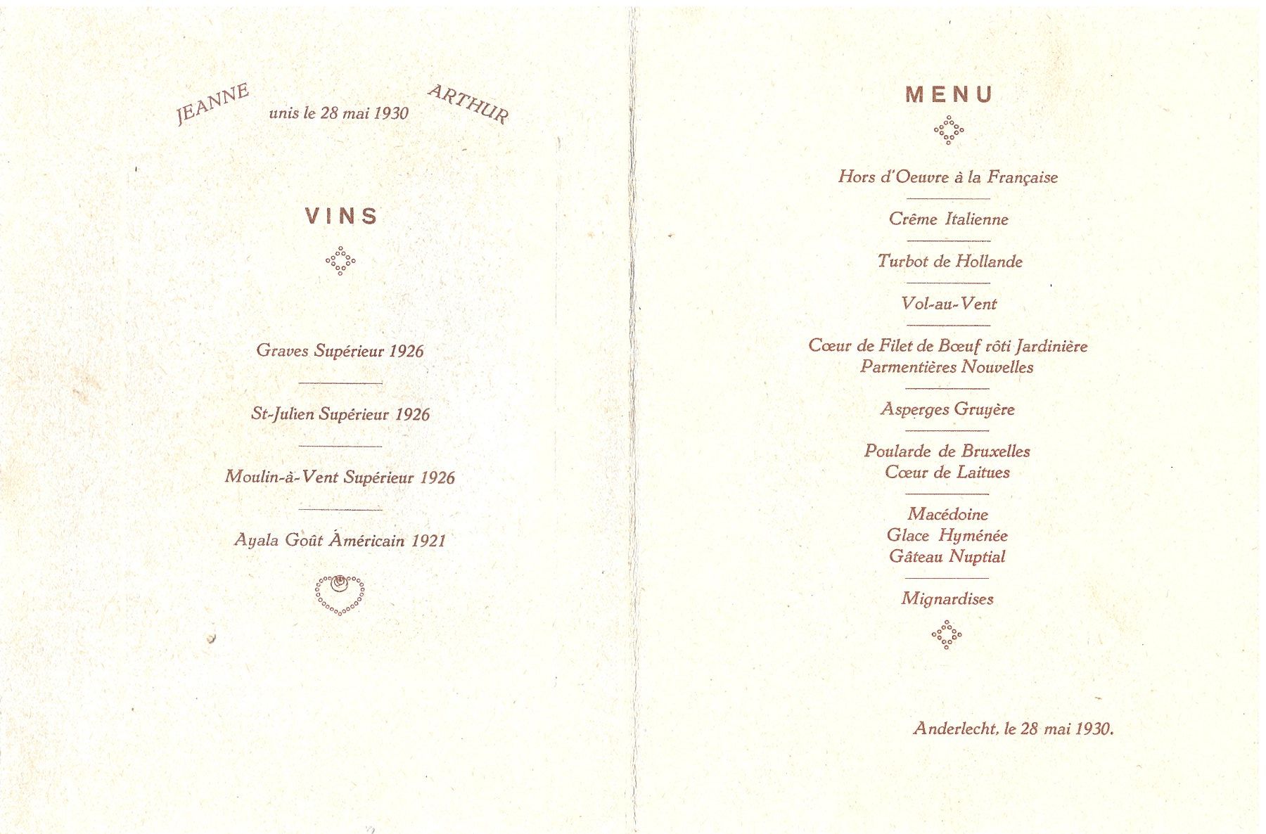 Menu-/Speisekarte - Louis ICART - Restaurant Anderlecht 1930 (Neu ...