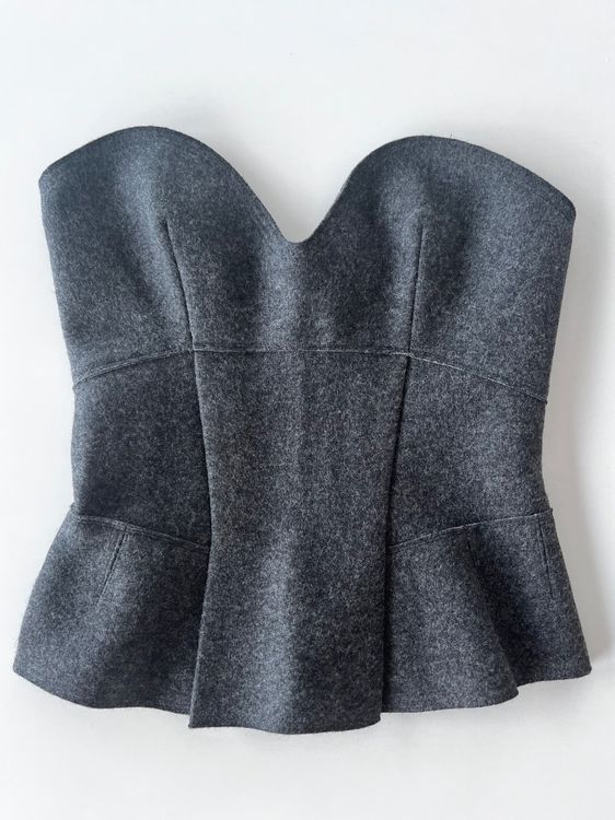 ISABEL MARANT Grey Structured Tube Bustier Merino Wool FR36 (Neu ...