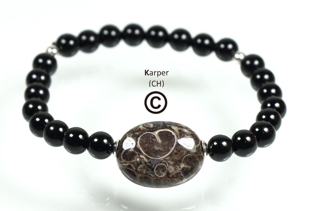 Onyx, Achat Turitella, Fossil Muschel /Agate Turitelle, 925 | Kaufen auf Ricardo