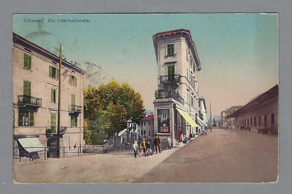 1910, CHIASSO, VIA INTERNAZIONALE A LATO DELLA STAZIONE (Usato) a Pura ...