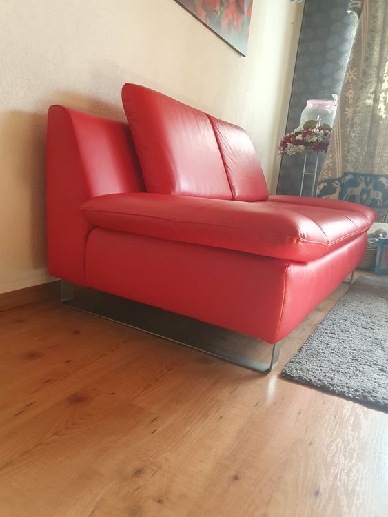 Ledersofa rot (Zweiersofa) (Gebraucht) in Rüdtligen für CHF 15 – nur Abholung auf Ricardo kaufen