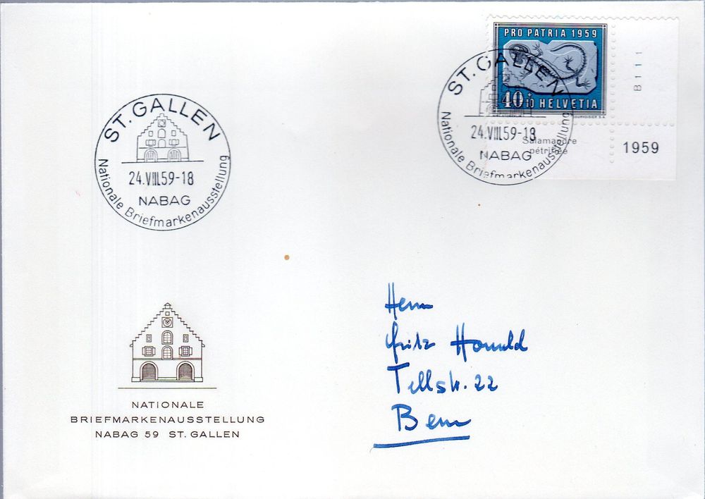 NABAG BERN 1959 PRO PATRIAMARKE MIT SONDERSTEMPEL - LU33 (Gebraucht) in ...