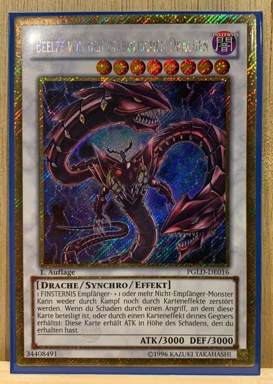 Yugioh BEELZE VON DEN DIABOLISCHEN DRACHEN - PGLD-DE016 (Neu und ...