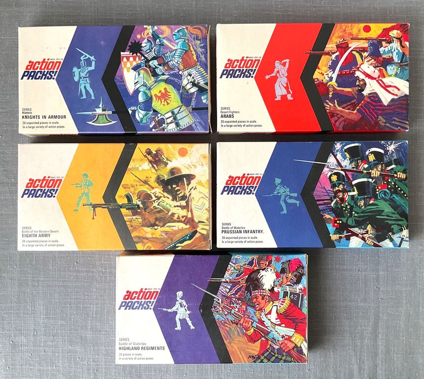 🟦 5 rare TIMPO Action Packs, neu, unbespielt – 70er Jahre (Gebraucht ...