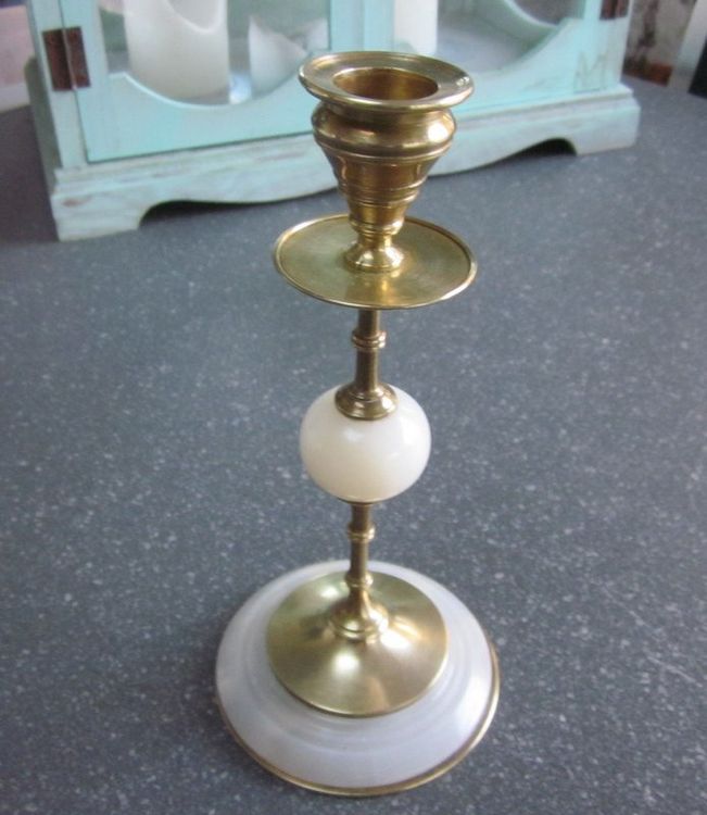 Alter Kerzenständer, Kerzenhalter Messing/Marmor (Gebraucht) in Bischofszell für CHF 27 – mit ...
