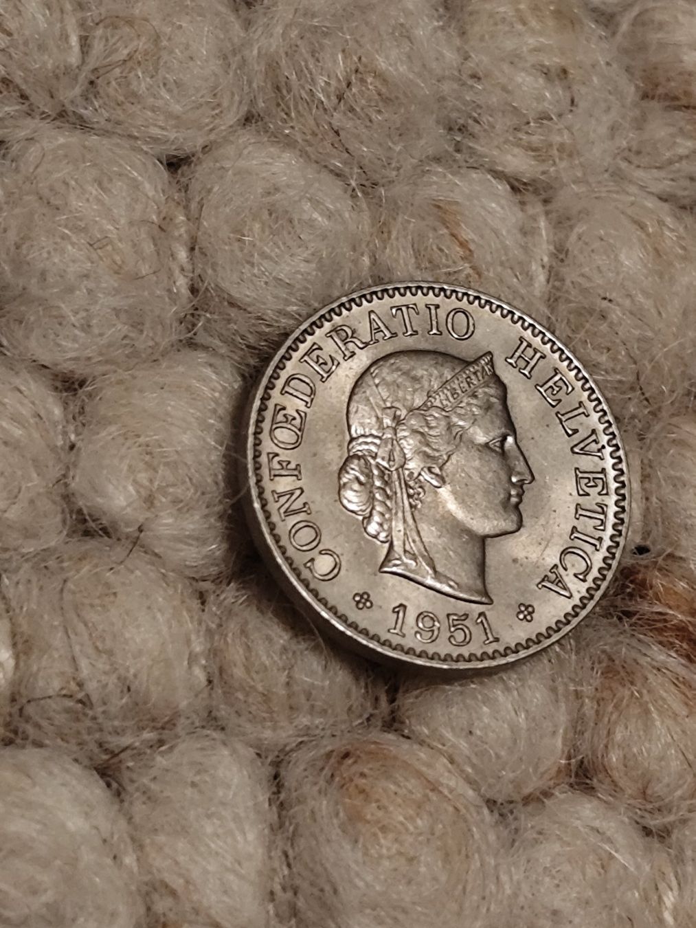 => 5Rp 1951 fast stgl, selten in dem Zustand