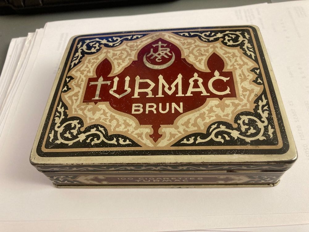 Turmac Cigaretten Blechdose in gutem Zustand aus 2.Weltkrieg (Gebraucht ...