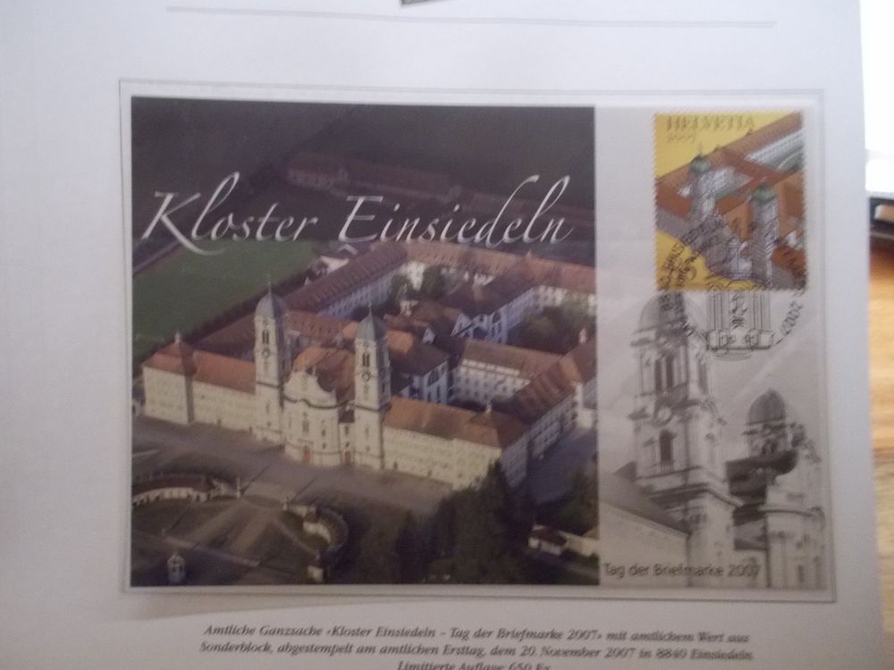 Maximumkarte Kloster Einsiedeln 2007, Markek aus Block | Kaufen auf Ricardo
