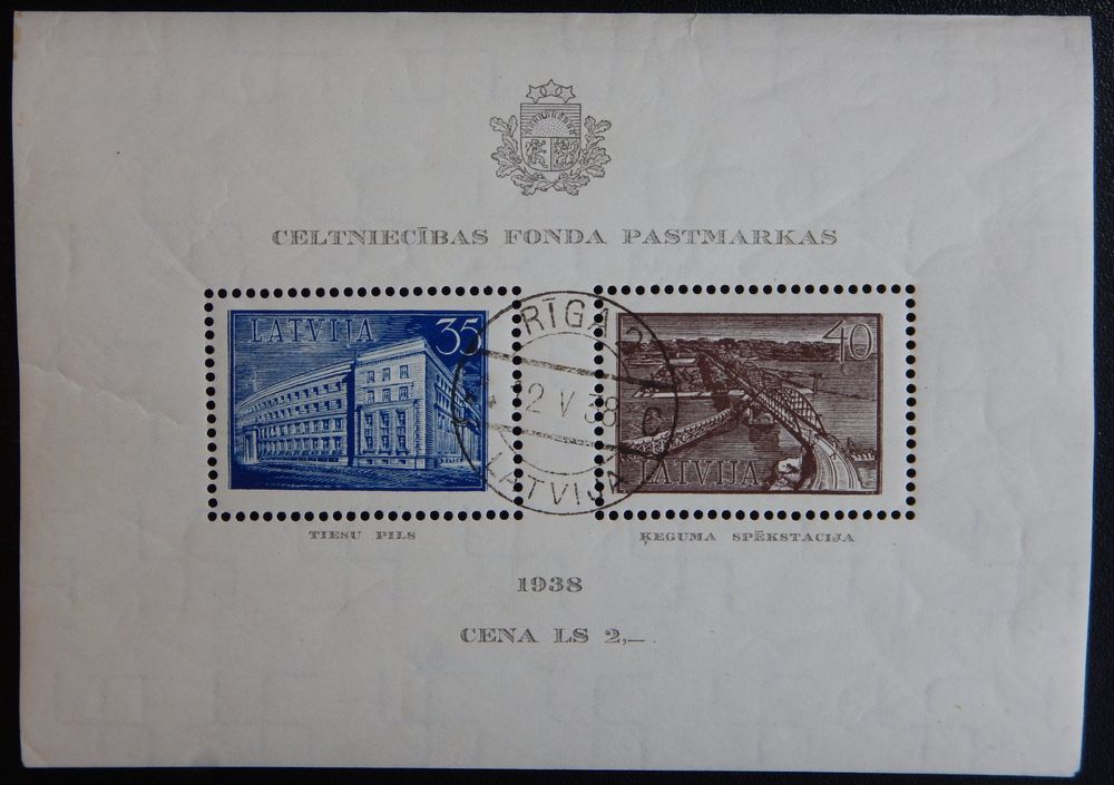 Lettland Kat. Block 1 gest. 1938 Kat. 85 Euro (Gebraucht) in Zürich für ...