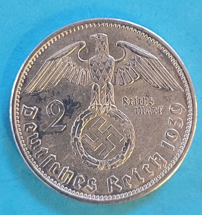 2 ReichsMark 1939 A Silber "Nazi-Deutschland" TopErhaltung (Gebraucht) in Oberriet SG für CHF 14 ...