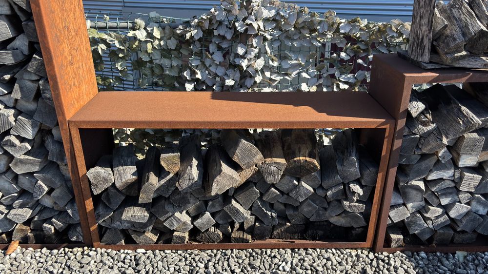 Kaminholzregal "Nova 120", Stahl Rost-Look, 120 x 72 x 35 cm | Kaufen auf Ricardo