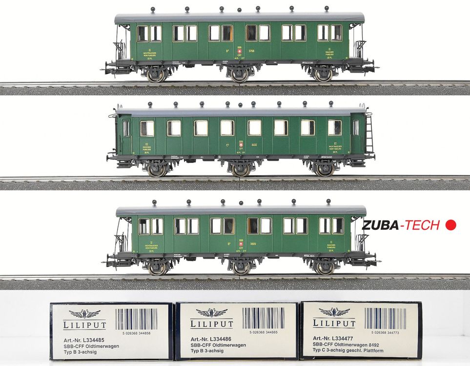 Liliput 3x Oldtimerwagen der SBB H0 GS mit OVP (Usato) a St. Gallen per CHF 151 – con consegna ...