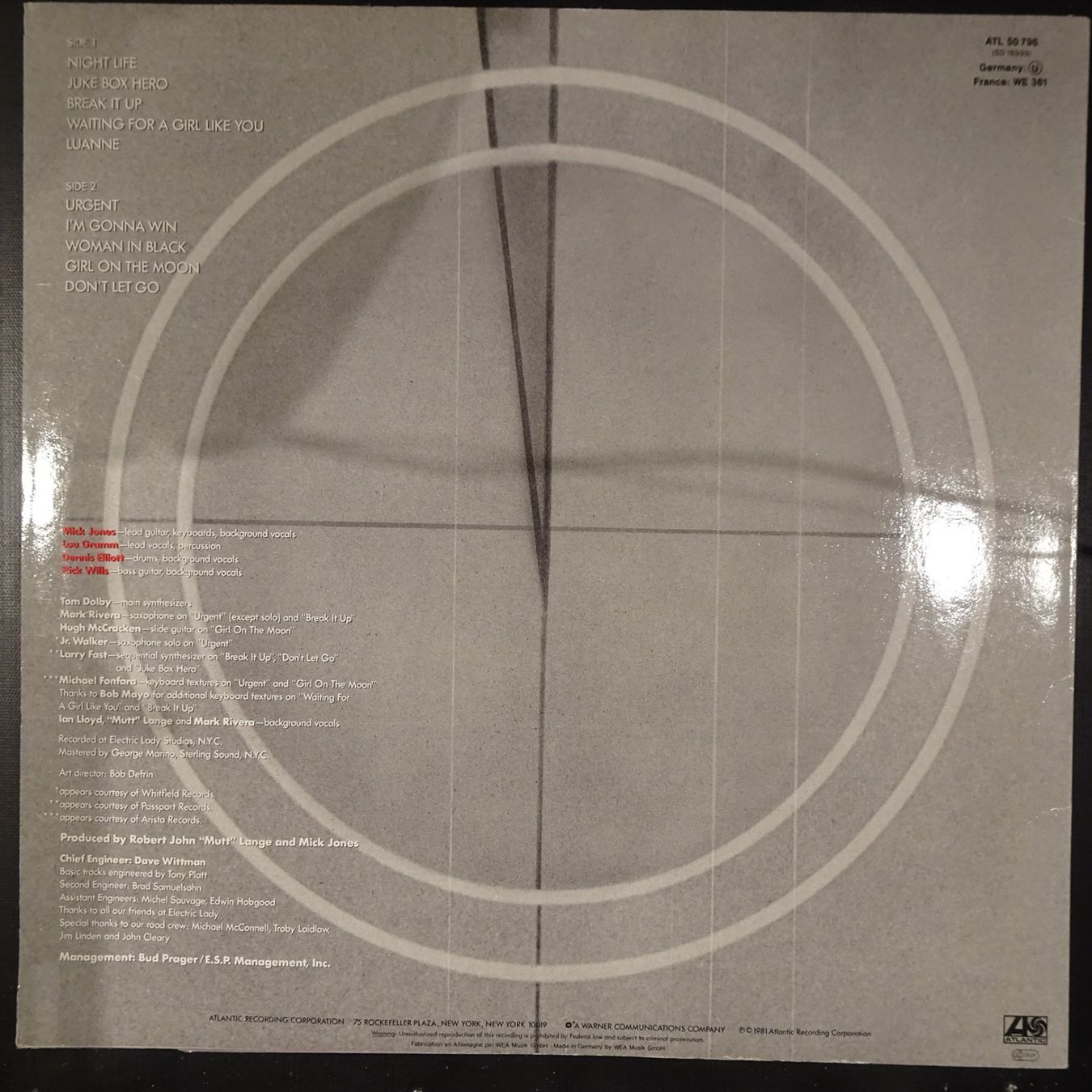 Foreigner - 4 EX/EX Ft Urgent Jukebox Hero Waiting 4 A Girl (Gebraucht ...