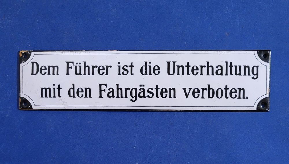 SBB / TRAM - ORIGINAL - Email - Schild - DEM FÜHRER IST..... (Gebraucht ...