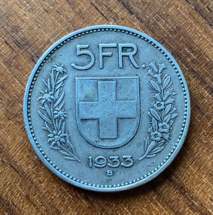 Schweiz 5 Franken 1933 Silber | Kaufen auf Ricardo