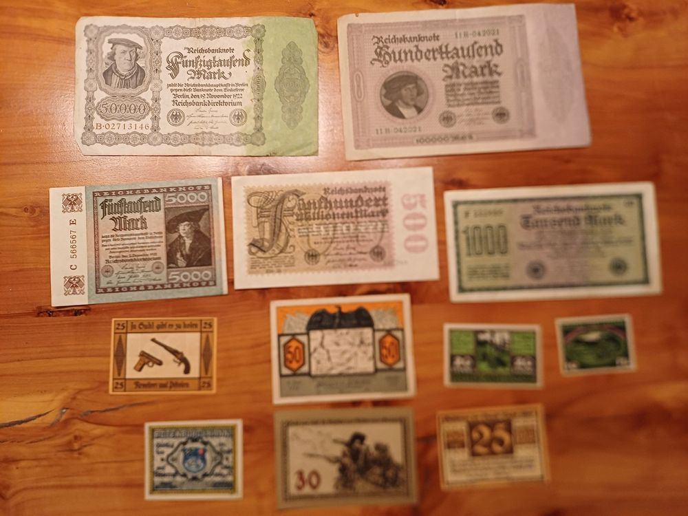 REICHSBANK BANKNOTEN LOT DEUTSCHLAND (Gebraucht) in Biberist für CHF 2 ...