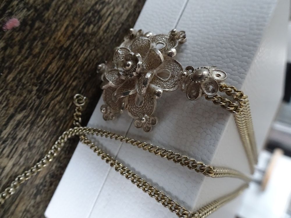 Trachtenschmuck Silberkette mit Blumen Anhänger 925 Vintage (Gebraucht) in Winterthur für CHF 18 ...