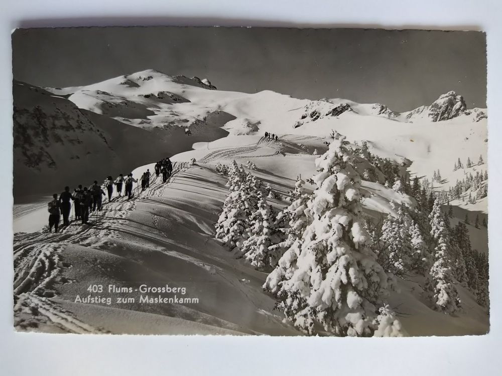 Flums Aufstieg zum Maskenkamm, viel Schnee, alt, ungelaufen (Gebraucht) in Ohmstal für CHF 1 ...
