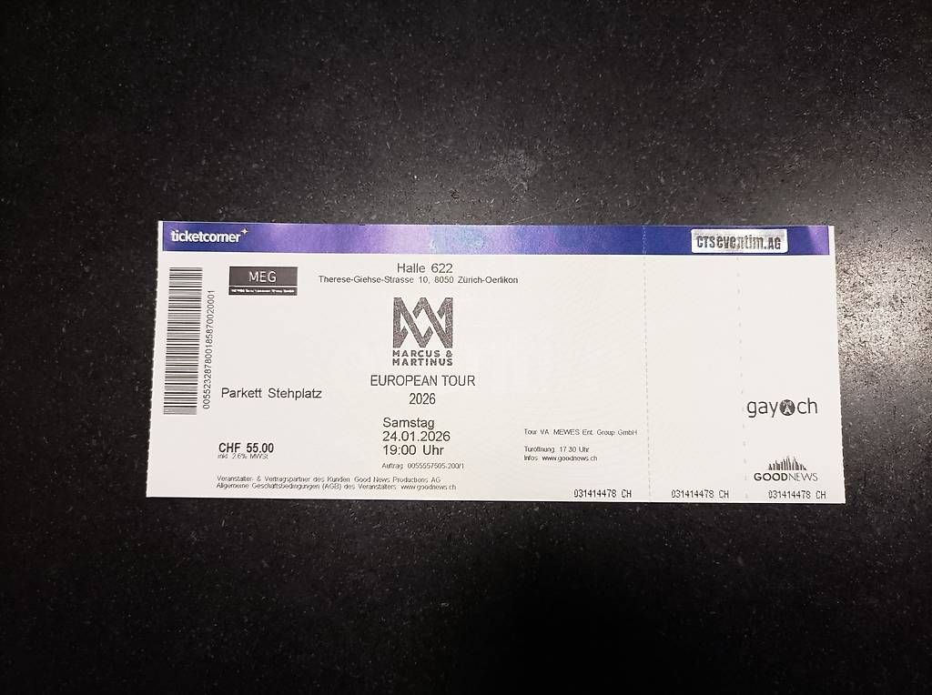 Marcus & Martinus Konzertticket (Gebraucht) in Seedorf UR für CHF 50 ...
