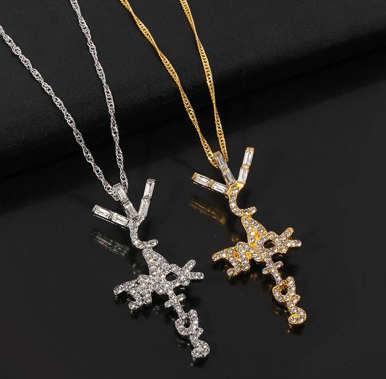 Iced Out Travis Scott Cactus Jack Chain Kette Gold Silbe | Kaufen auf ...