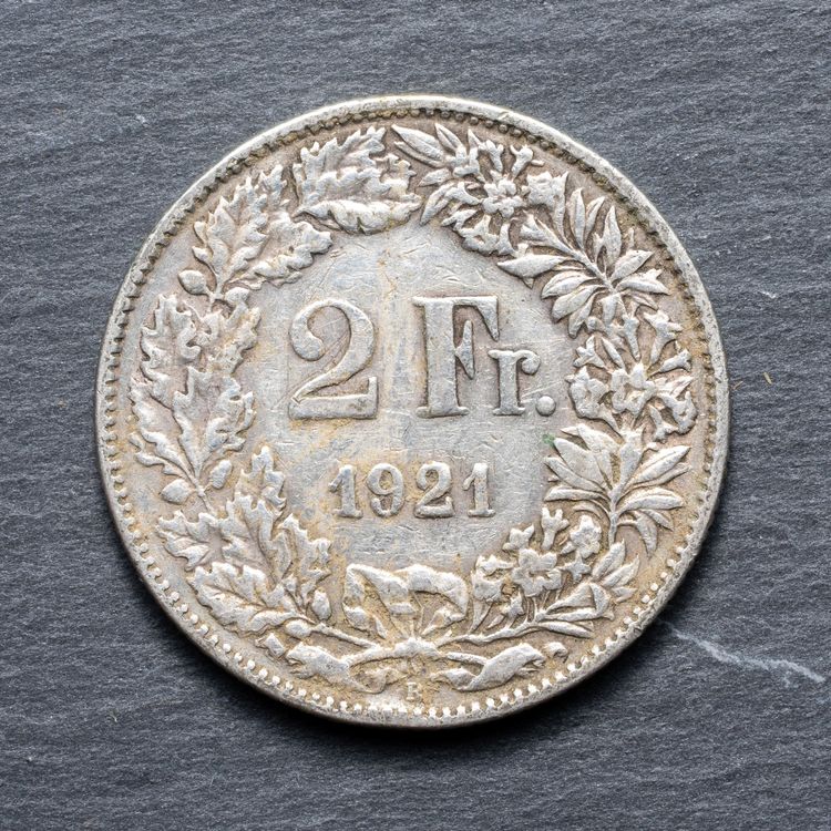 Silbermünze 2 Franken Helvetia 1921 Schweiz Swiss Franc | Kaufen auf Ricardo