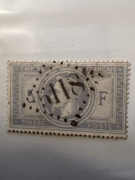 1 timbre oblitéré 5 Francs France 1863 selon photos (D'occasion) à ...