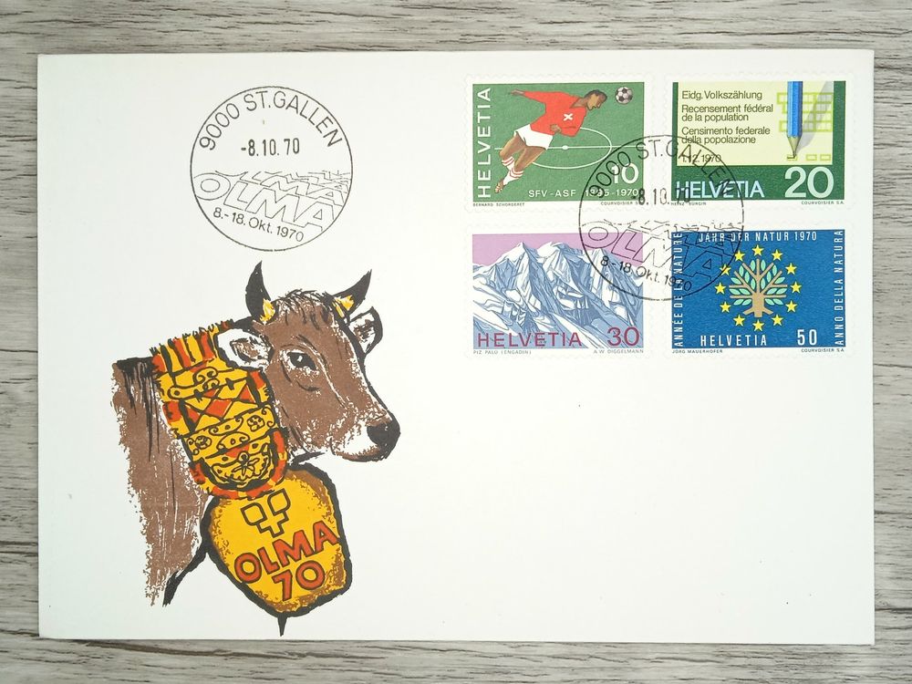 TR82 Enveloppe + Timbre Suisse 1970 (Gebraucht) in Cousset für CHF 0.85 – mit Lieferung auf ...