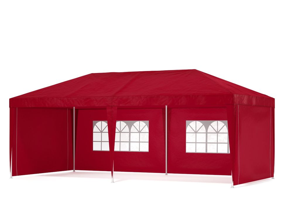 Pavillon LINU 6 x 3 m rot inkl. 6 Seitenwände (Neu und originalverpackt ...