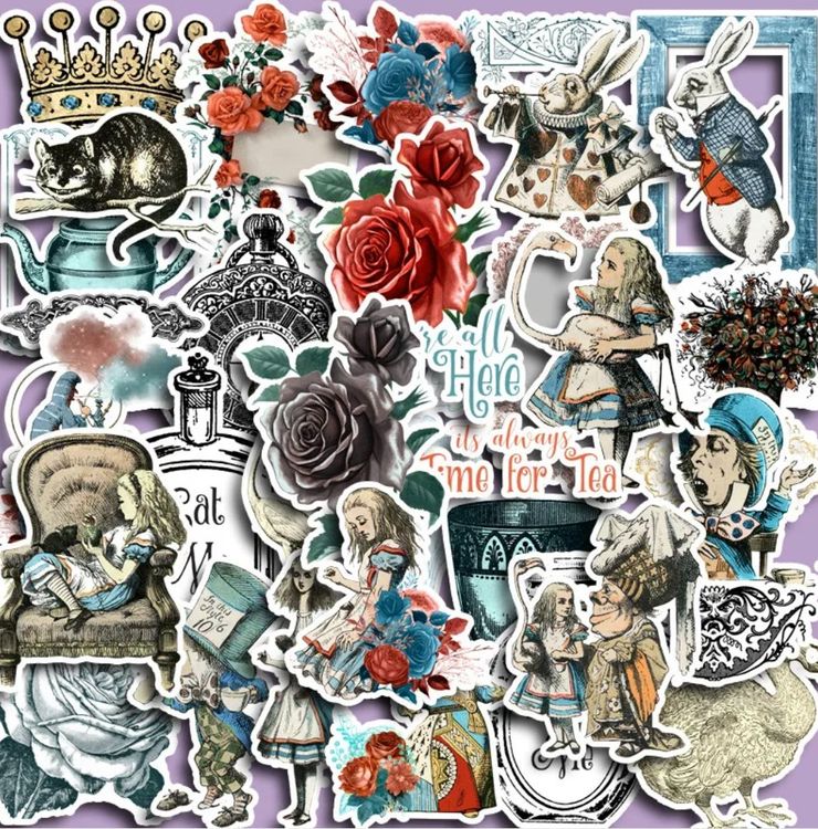 36 Stk. Sticker/Aufkleber - Alice Wonderland | Kaufen auf Ricardo