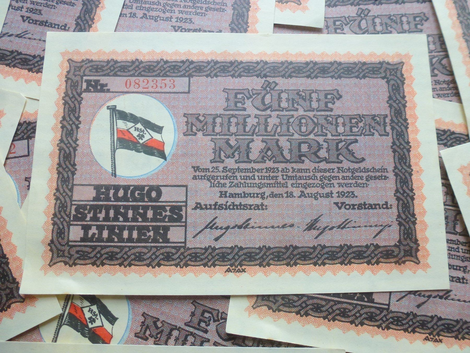 Lot ++ 41 alte Banknoten aus Hamburg 18. August 1923 (Gebraucht) in ...