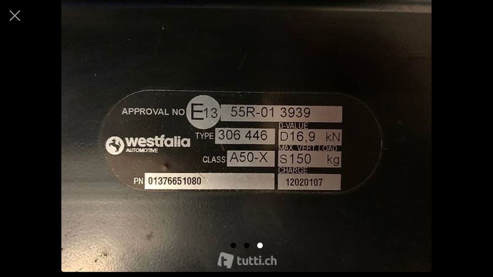 Anhängerkupplung abnehmbar Westfalia (Typ: 306 446) (Gebraucht) in St ...