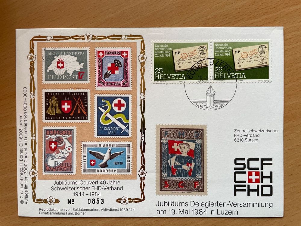 Couvert "40 Jahre FHD" 1984 (Neu (gemäss Beschreibung)) in Alpnach Dorf ...