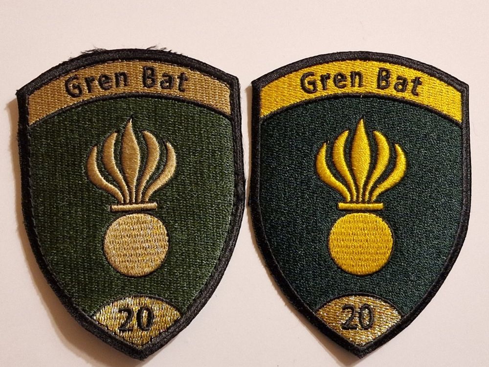 Grenadier Badge Duo Badges Gren Bat 20 Stab Gold 1x Klett (Gebraucht ...