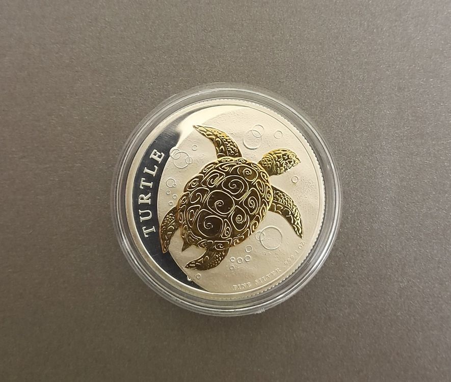 1 Silberunze Niue Turtle mit 24 Karat Gold | Kaufen auf Ricardo