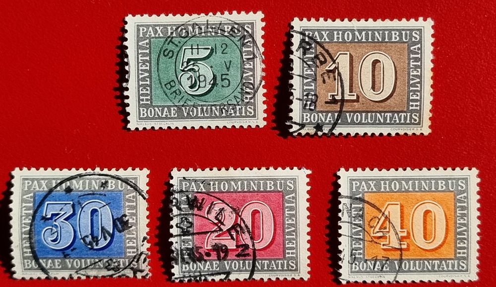 PAX HOMINIBUS BONAE VOLUNTATIS 5 - 40 RP 262 - 266 1945 GEST (Gebraucht ...
