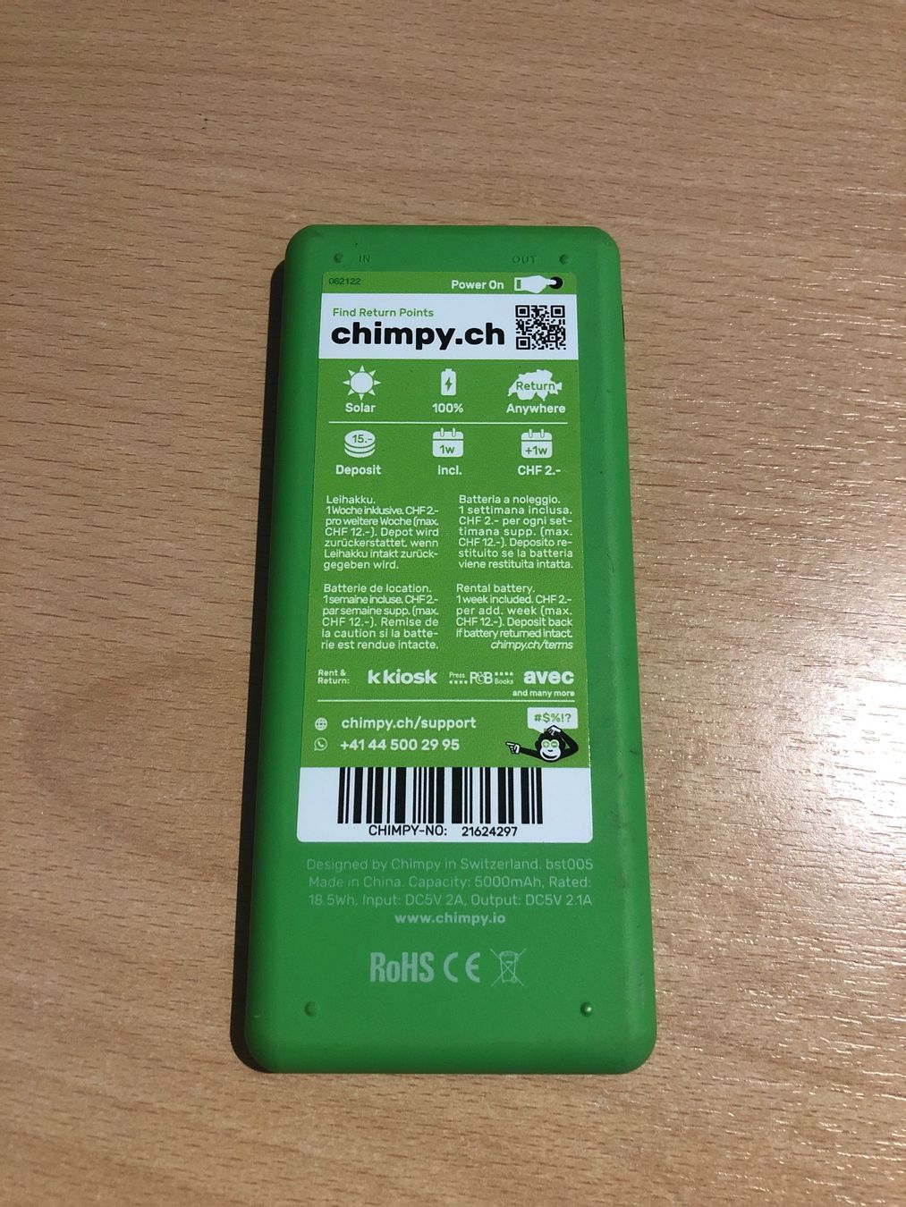 Powerbank Chimpy Powerbank (Gebraucht) in Attelwil für CHF 5 – mit ...