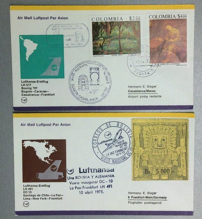 2x Lufthansa Erstflug 1975, LH 491 u. 517 | Kaufen auf Ricardo