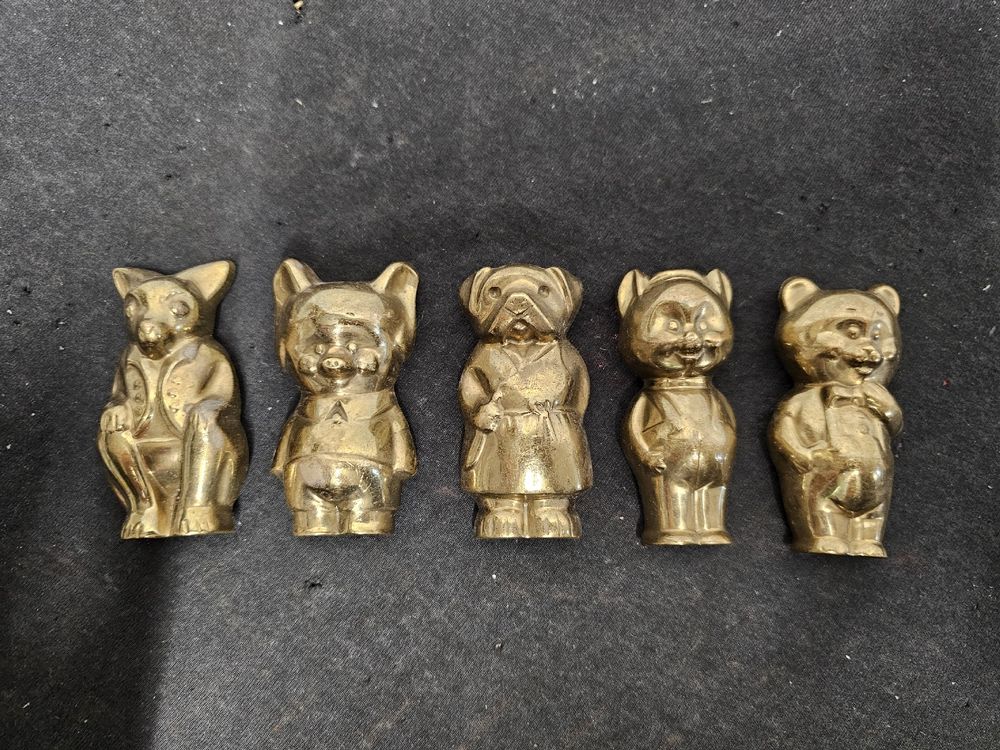 5 Messing-Figuren Tiere Vintage Deko Nostalgie Rarität (Gebraucht) in Wolfertswil für CHF 29 ...