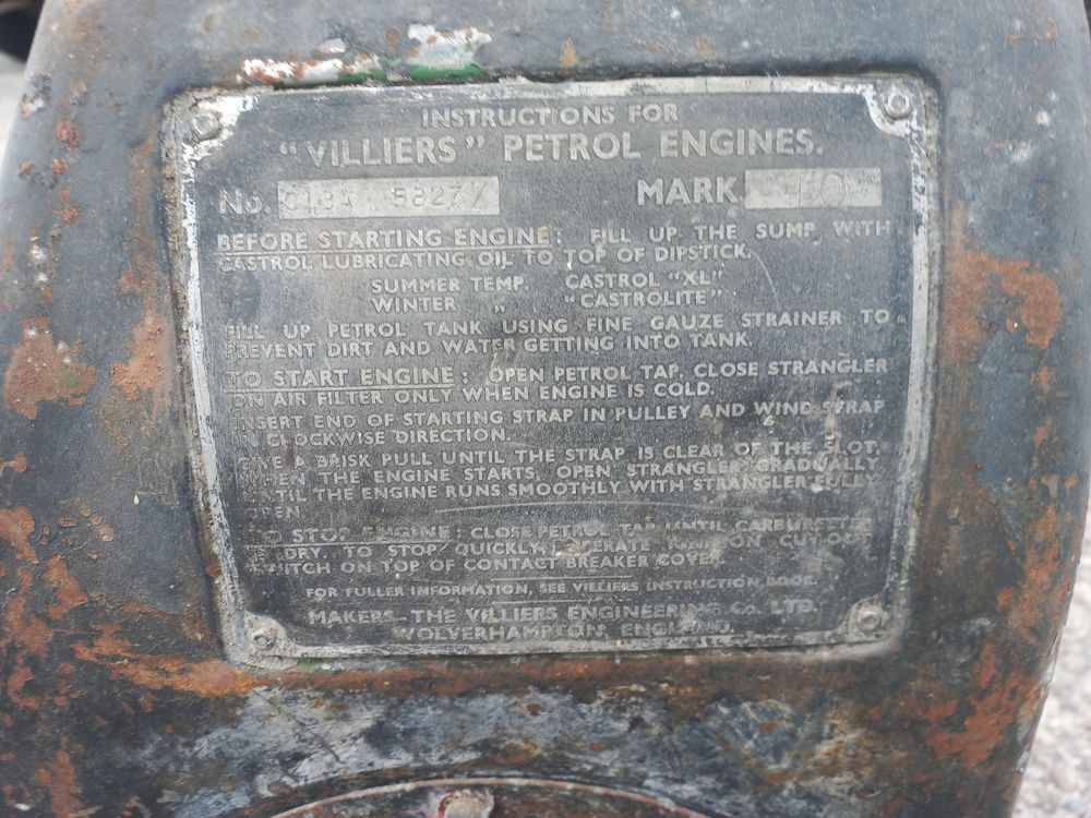 Oldtimer VILLIERS Benzin Motor Benzinmotor Stationärmotor 1 (Gebraucht ...