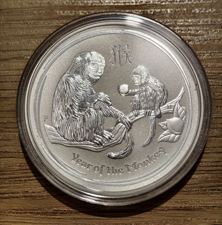 1 Oz Silbermünze Lunar II "Year of the Monkey" (2016) (Neu und ...