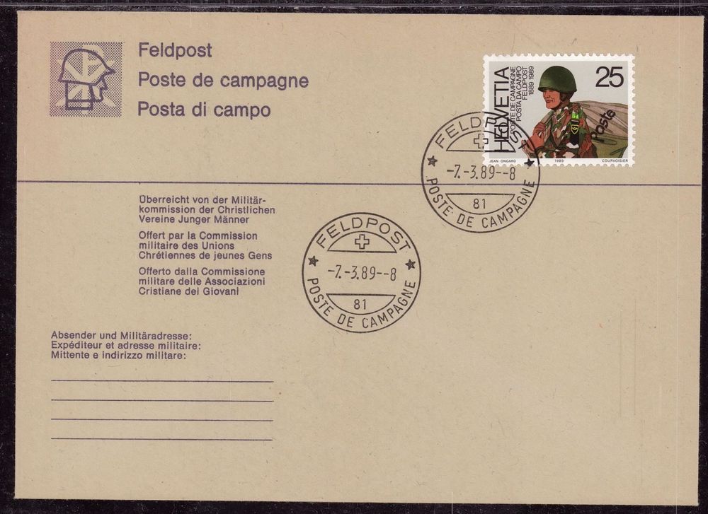 1989 Feldpost Brief mit Feldpost BM (Gebraucht) in für CHF 1 – mit ...