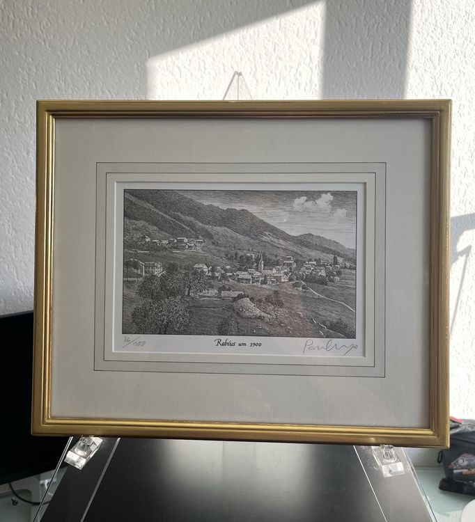 "RABIUS, Surselva, um 1900" - Originalgrafik von Paul Wyss (Neu (gemäss ...