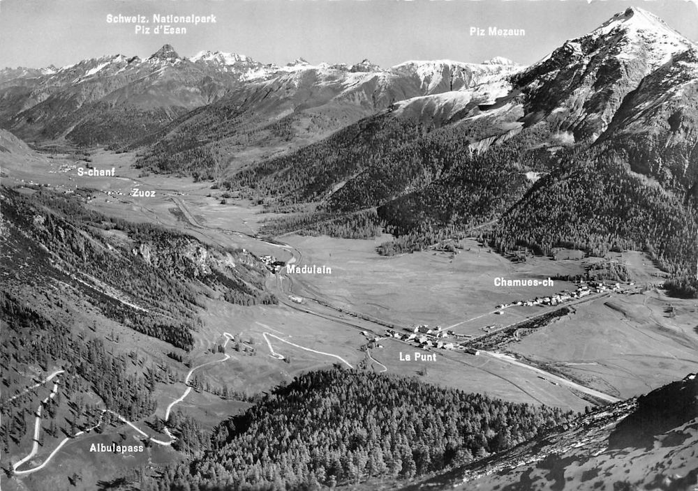 Unterengadin, Panoramakarte, Madulain, Zuoz, S-chanf | Kaufen auf Ricardo