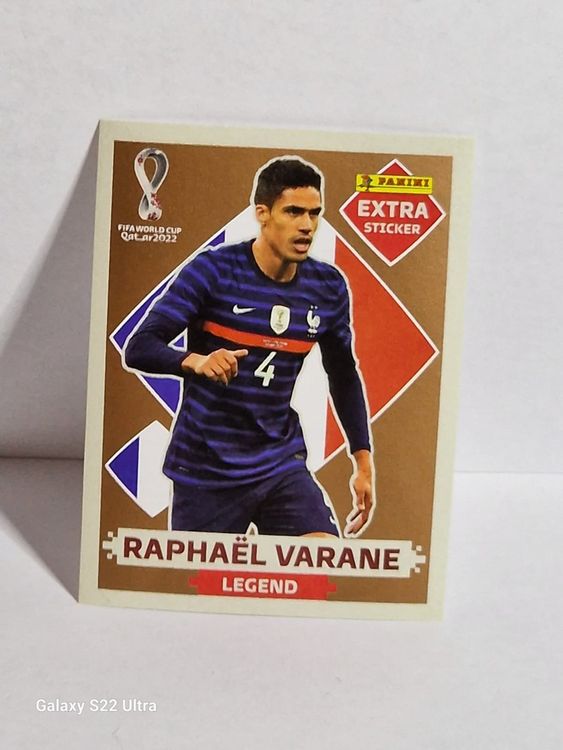 WM 2022 Raphael Varane Panini Gold Extra Sticker | Kaufen auf Ricardo