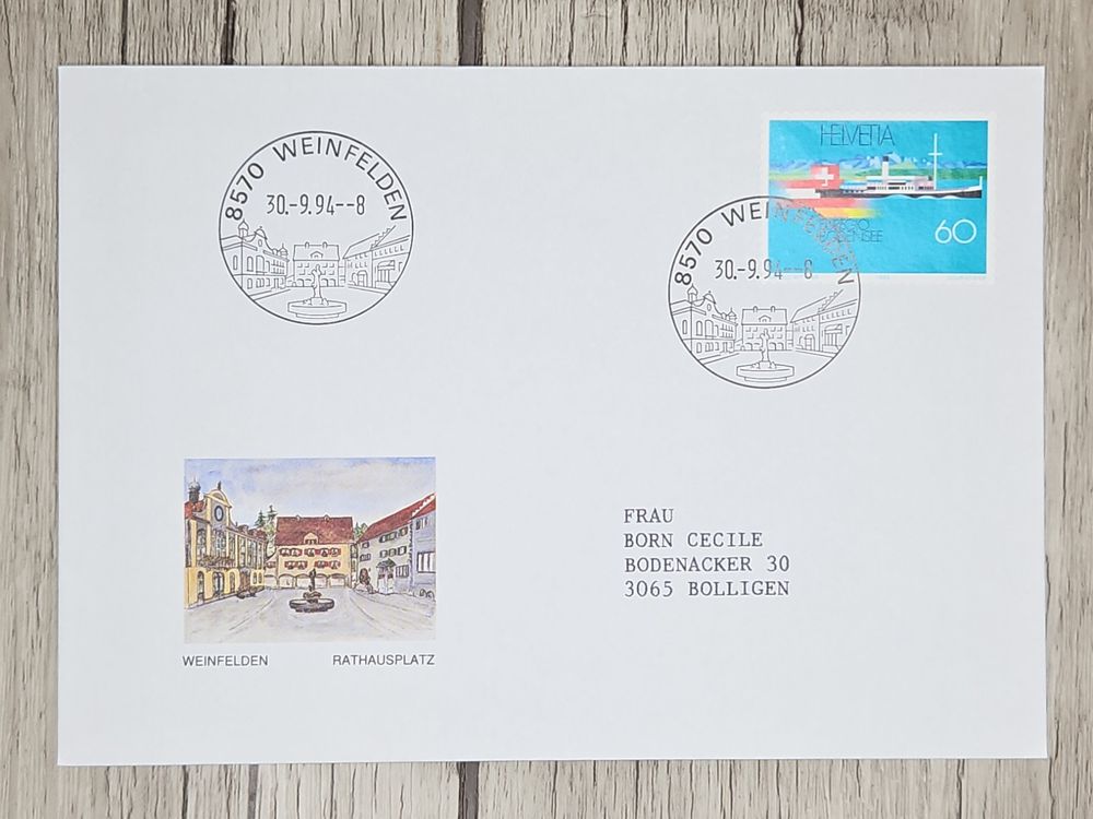 CL11 Enveloppe + Timbre Suisse 1994 (Gebraucht) in Cousset für CHF 0.85 – mit Lieferung auf ...